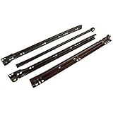 Metal Roller Bottom Fix Drawer Runners 250mm-600mm Brown ( 1 Pair ...