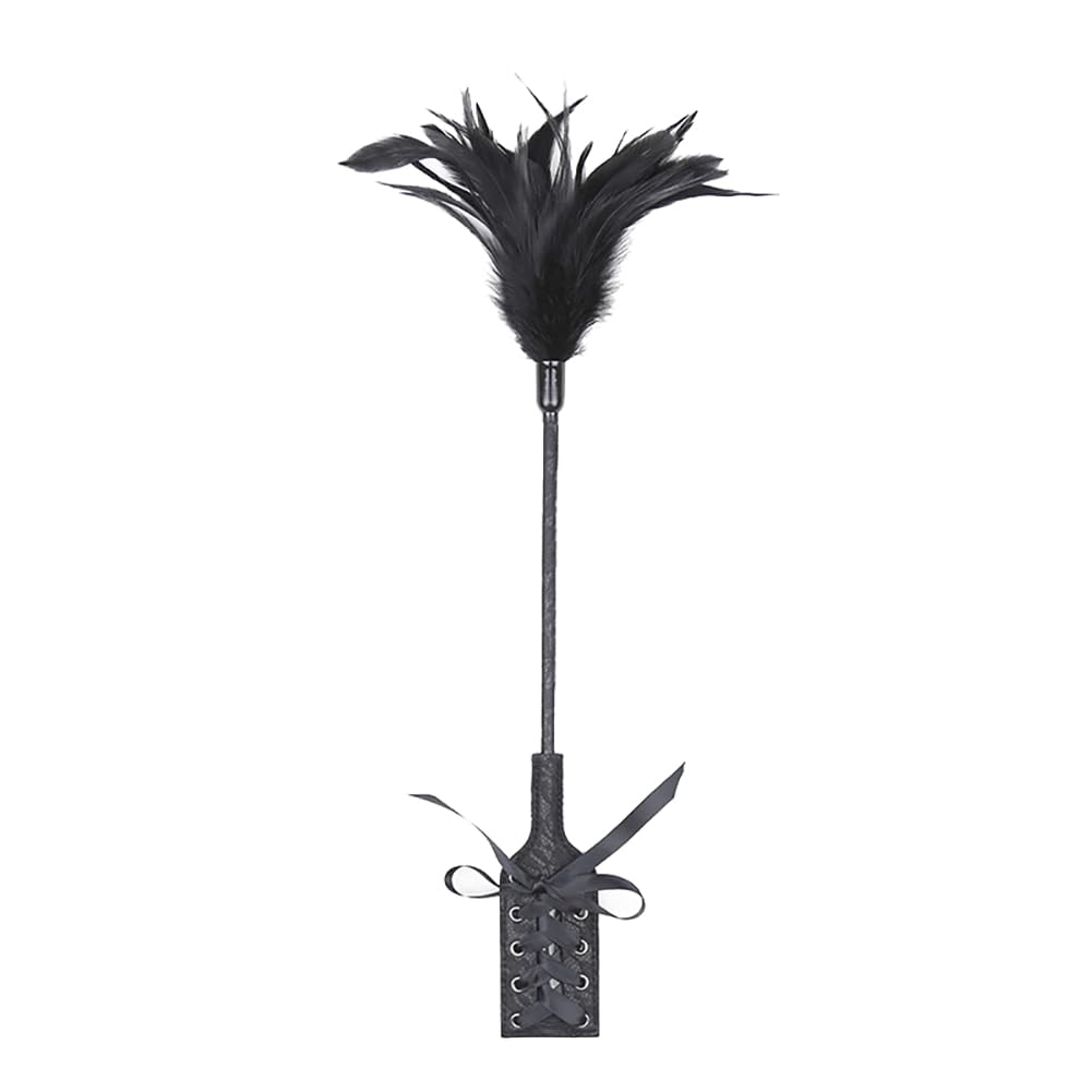 UUYYEO Feather Tickler and Riding Crop Slapper Feather Sex Teaser PU ...