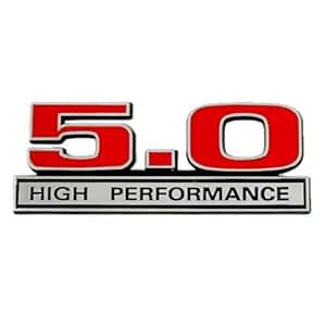 Amazon.com: Red & Chrome 5.0 High Performance Emblem Badge - Universal ...