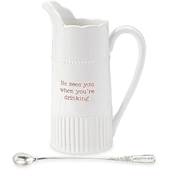 Amazon.com | Mud Pie 4551021 Ceramic Bloody Mary Pitcher Set 80 oz, 8. ...