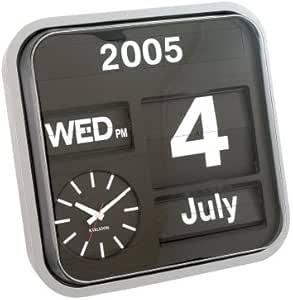 Amazon.com: Karlsson Calender Clock Big Flip Silver 43 x 43 cm : Home ...