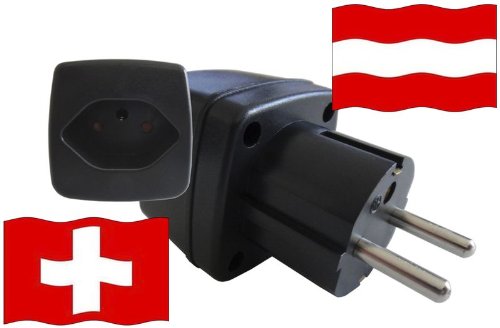 Reise-Adapter Österreich auf Schweiz AT - CH Travel Plug AUSTRIA-Reise ...