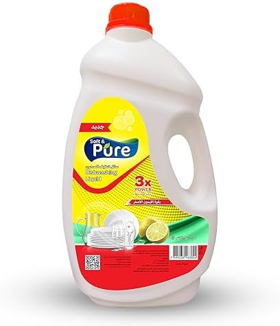 Soft & Pure Dishwashing Liquid Yellow Lemon Scent 4 Liter - Yellow ...