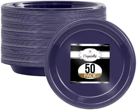 سعر Exquisite Deep Purple Plastic Plates 50 Count I 10 Inch I Round ...