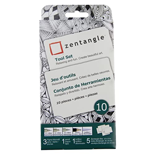 SAKURA Zentangle ATC Tool Set - 3 Black Micron Pens, 1 Black Graphite ...