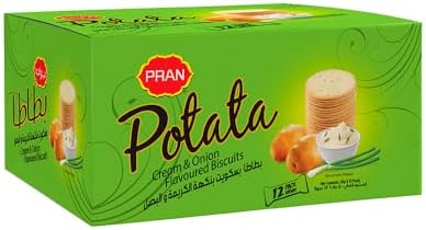PRAN Potata Cream and Onion Flavored Biscuit 50 g, 12-Pack price in ...