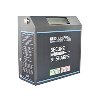 Secure Sharps - AP5 Needle Box Sharps Disposal Container Wall Mount, 12 ...