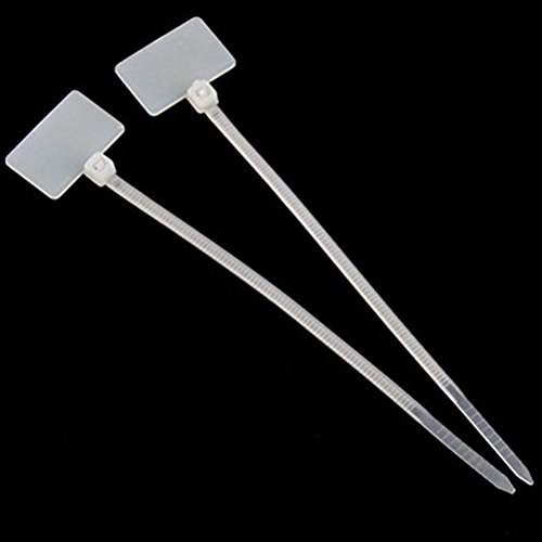 Amgate 100 Pcs Write on Tags Wire Zip Ties Cable Mark Tags - Want It All