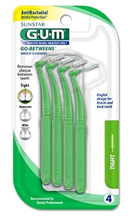 GUM Proxabrush Go-Betweens Interdental Brushes, Angle Tight #874, 4 ...