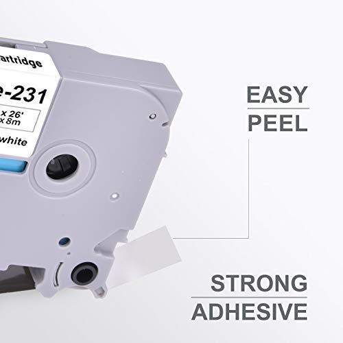 myCartridge TZe-231 Laminated Label Tape 12mm 0.47inch Compatible Brother P-Touch TZ231 TZe231 ...