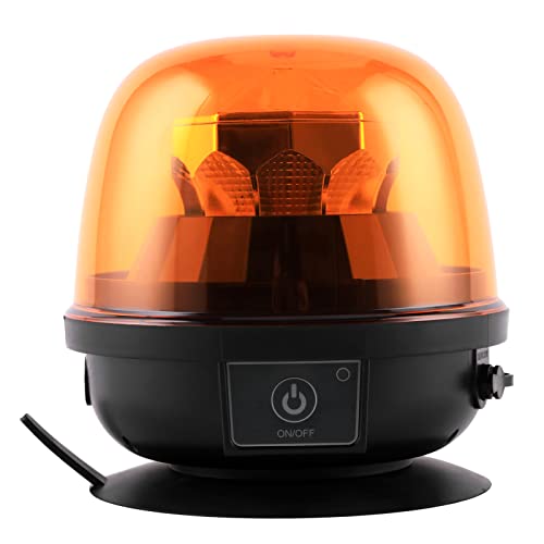 AMONLY LED Beacon Light Wireless, 12V-24V Portable Amber Rotating ...