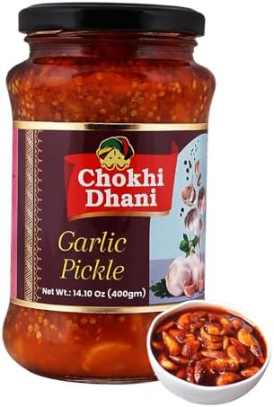 Chokhi Dhani Garlic Pickle 400 gm| Spicy & Homemade Pickle| Pack of 1 ...