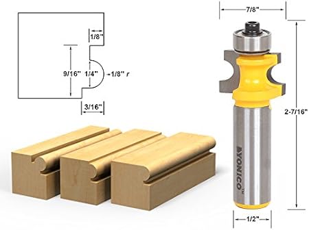 Yonico 13191 - Corner Bead Router Bit, Bead Radius: 1/8", Bead Diameter ...