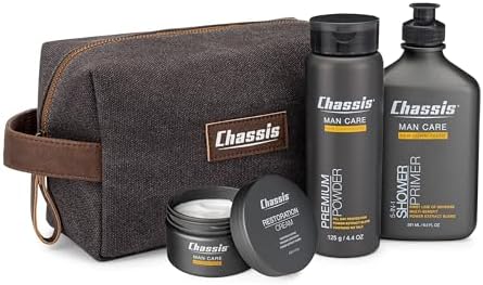 Chassis Gift Set with Flushable Foam, Premium Body Powder, and Shower ...
