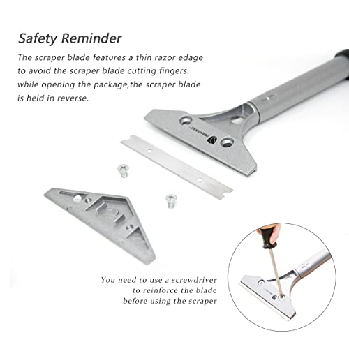 ORIENTOOLS Heavy Duty 4-inch Razor Blade Scraper with Long-Handle ...