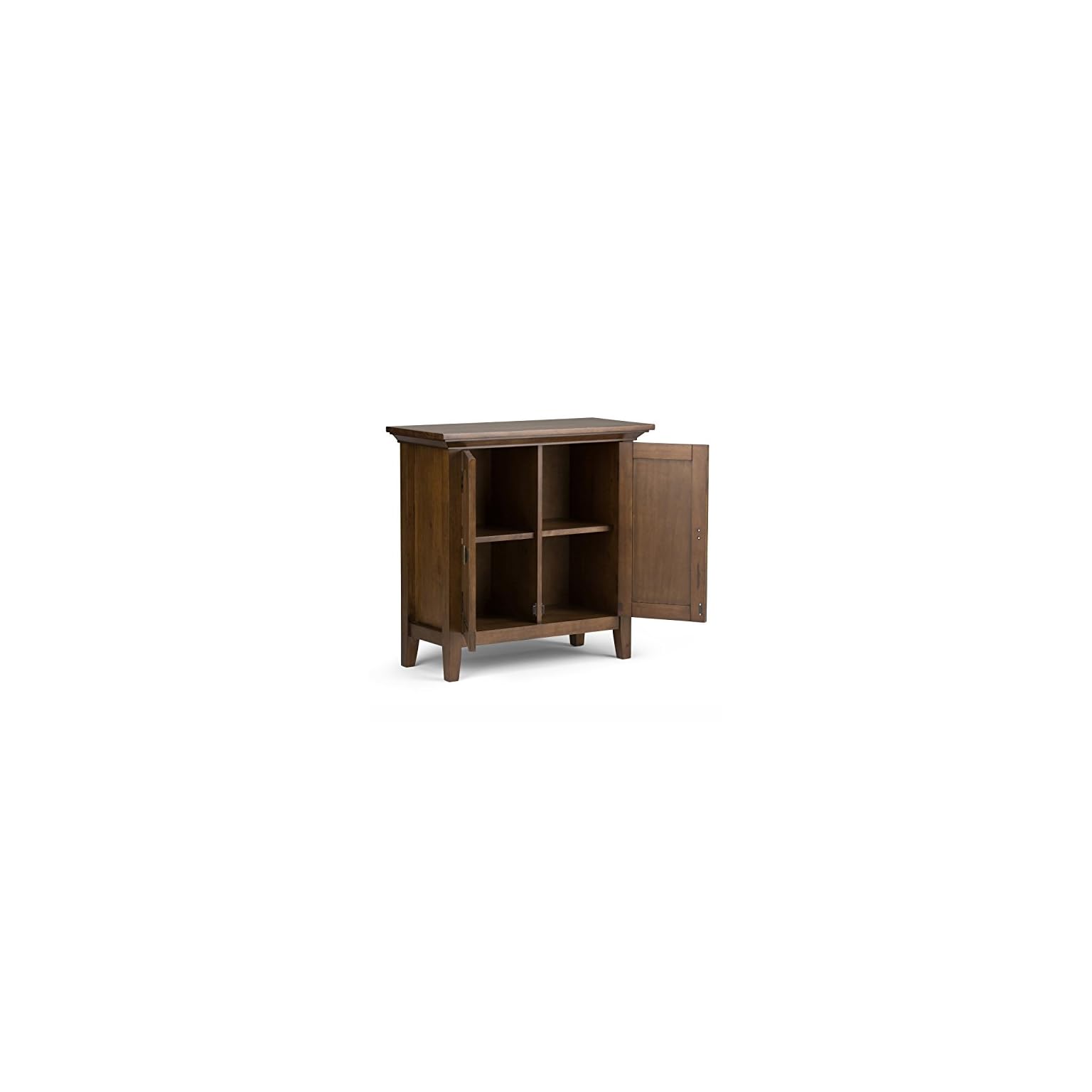 SIMPLIHOME Redmond SOLID WOOD 32 inch Wide Rustic Low Storage Cabinet ...