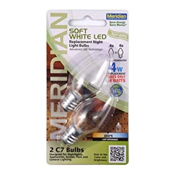 Meridian Electric 13141 Soft White LED Replacement Night Light Bulbs C7 ...