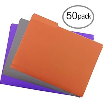 Amazon.com : Plastic File Folders 50PCS Heavy Duty Plastic Folders 1/3 ...