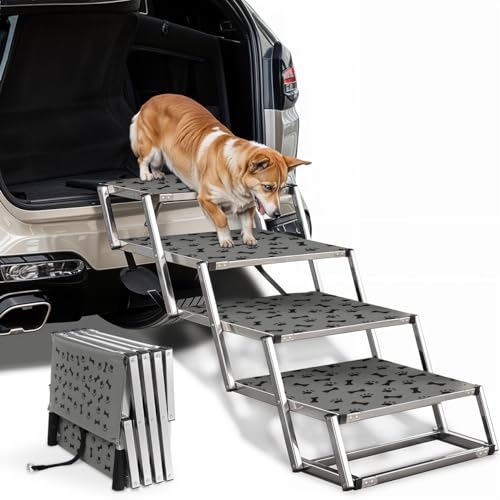 Sepnine Dog Car Stair for Car, Foldable Dog Ramp for Large Dogs, Pet ...