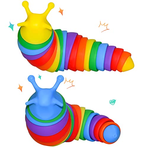 Fidget Slug, 3D Sensory Slug Fidget Toy 2 Pack, Fun Crawling Slug ...