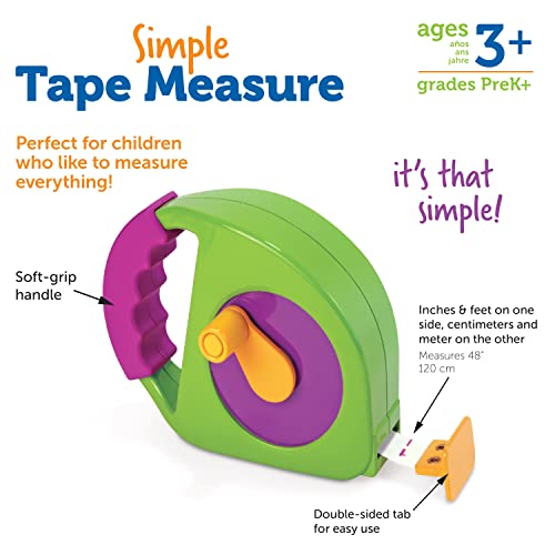 Learning Resources Simple Tape Measure, Ages 3+, Retractable Toy Tape ...