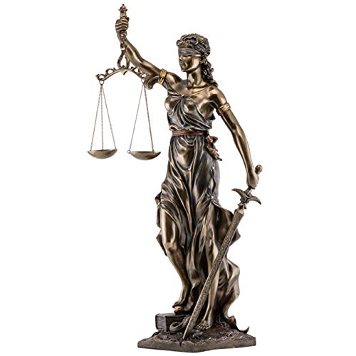 Top Collection Large Blindfolded Lady Justice Statue Holding Scales of ...