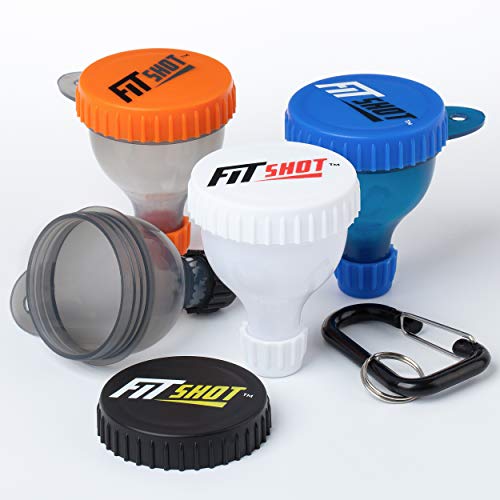 FitShot Protein Powder Funnel– Supplement Funnel with Keychain 4pack ...