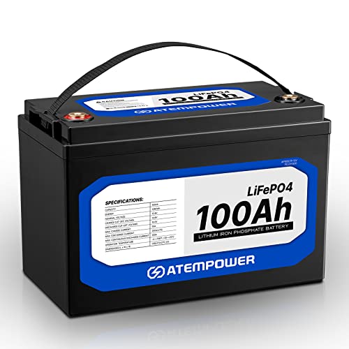 ATEM POWER 12V 100Ah Lithium Battery LiFePO4 Phosphate Fast Charging ...