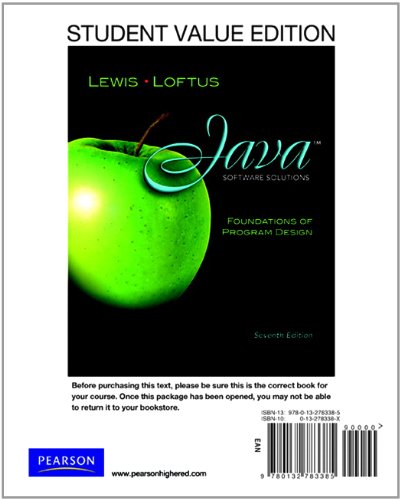 Student Value Edition for Java Software Solutions (7th Edition): Lewis ...
