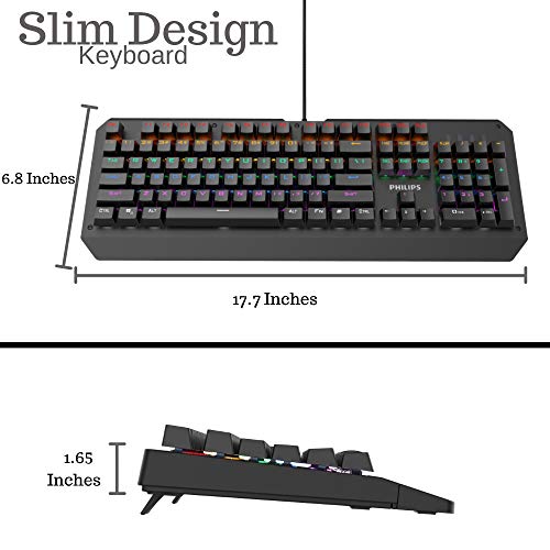 Philip RGB LED Backlit Mechanical Gaming Keyboard with Anti-Ghosting ...