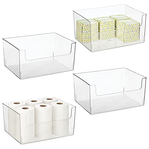 mDesign Large Modern Plastic Open Front Dip Storage Organizer Bin ...