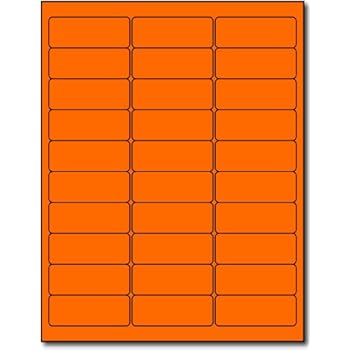 Amazon.com : 600 Label Outfitters 2-5/8 x 1 Fluorescent Neon Orange ...