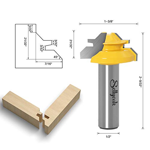 Tongue and Groove Router Bit Set, SellyOak 1/2 Shank Tongue and Groove ...
