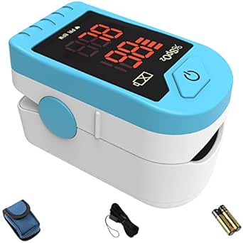 Amazon.com: CHOICEMMED Light Blue Finger Pulse Oximeter - Blood Oxygen ...