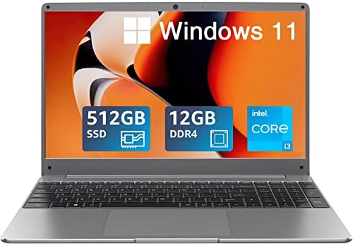 BiTECOOL 15.6-inch Windows 11 Laptop, Intel Core i3-5005U and 12GB RAM, 512GB SSD, FHD IPS ...
