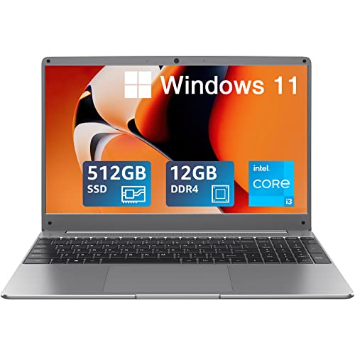 BiTECOOL 15.6-inch Windows 11 Laptop, Intel Core i3-5005U and 12GB RAM, 512GB SSD, FHD IPS ...