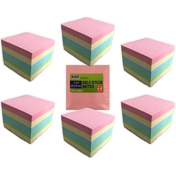 Amazon.com : Super Sticky Notes 2x2 Inch - Pack of 6 Blocks of 400 ...