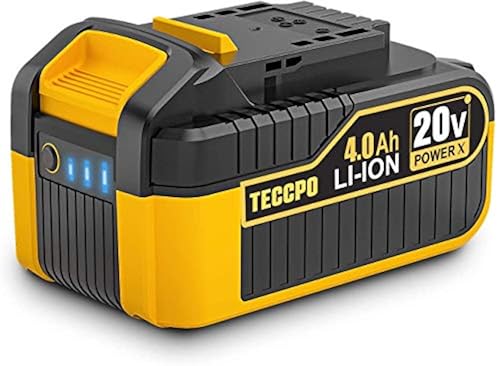 TECCPO 20V MAX 4.0 Ah Lithium Ion Battery-Pack, Rechargeable ...