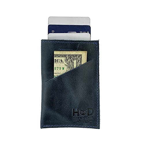 Hide & Drink, Soft Leather Wallet & Card Sleeve Handmade :: Slate Blue ...
