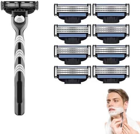 Joyzzz Manual Razor Blade, Men's razor with 8 Pieces Premium Stainless ...