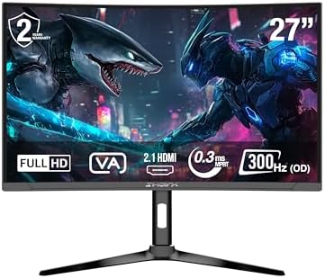 SHARX Gaming Monitor (27F300VC) 27, OD 300Hz Refresh Rate, 0.3ms (MPRT ...