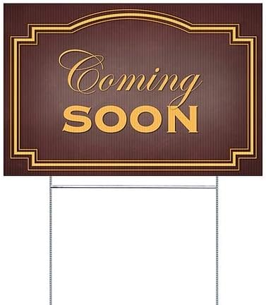CGSignLab |"Coming Soon -Classic Brown" Double-Sided Weather-Resistant ...