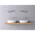 Amazon.com: Set of 2 Elegant Swirls Vinyl Wall Decals Home Decor ...