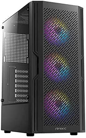 Antec AX20 RGB Mid-Tower ATX Gaming Case with Slanted Bar Air Intake ...