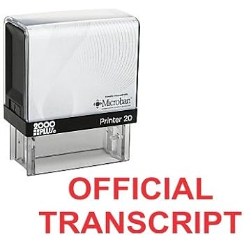 Amazon.com: Large Pre-Inked Official Transcript Stamp (Red Ink ...