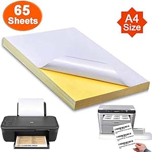 Amazon.com : A4 Glossy Sticker Paper Self Adhesive Shipping Labels for ...
