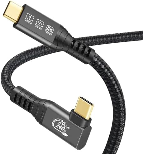 CableDeconn USB4 Thunderbolt 4 Extension Cable 1.5M Elbow 240W 8K USB C ...