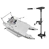 AQUOS Heavy-Duty PF380 12.5ft Inflatable Pontoon Boat with Guard Bar ...