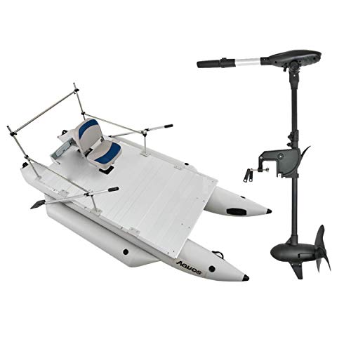 AQUOS Heavy-Duty PF380 12.5ft Inflatable Pontoon Boat with Guard Bar ...