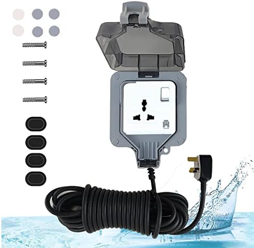 Hassan waterproof outdoor socket extension 13A single universal IP66 ...